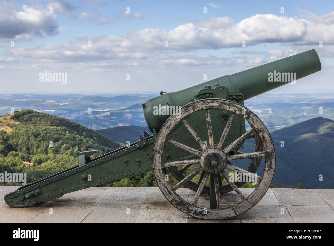 Canon next to Monument of Freedom dedicated to Battle of Shipka Pass on ...