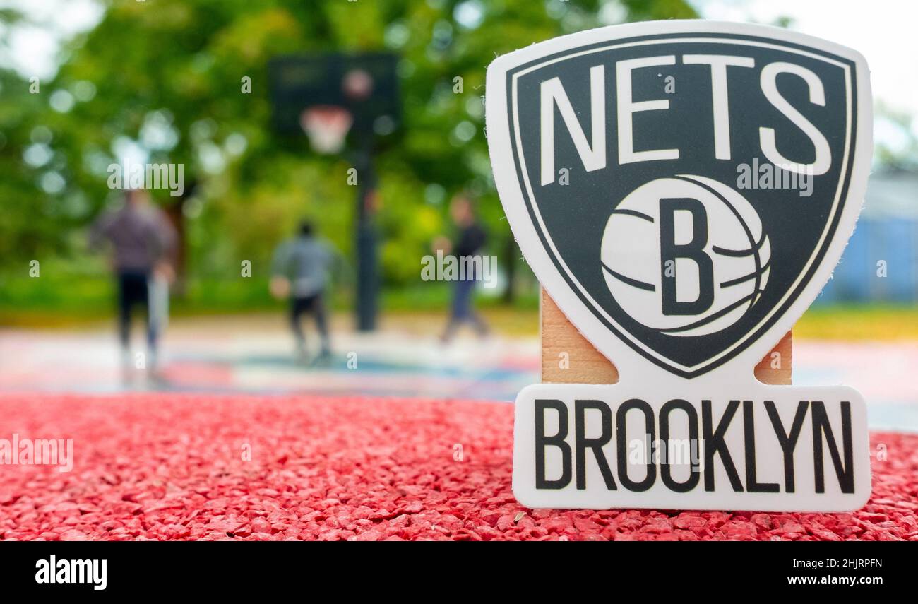Brooklyn nets court logo hi-res stock photography and images - Alamy