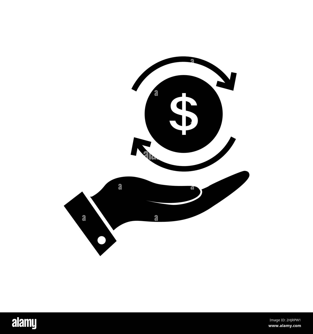 Cashback vector icon in flat style. Return money symbol isolated on ...