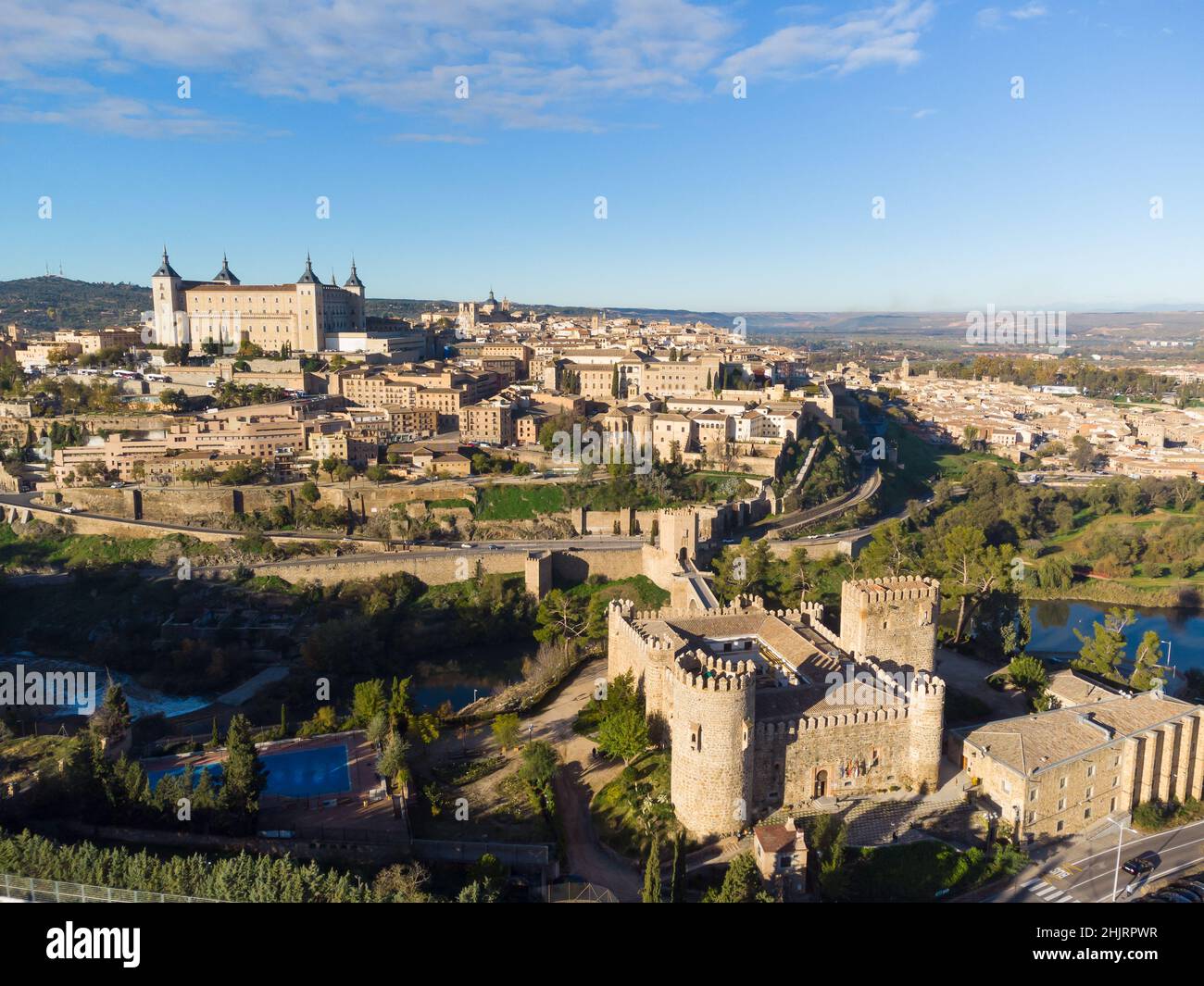 Aerial view of the famous Castillo de San Servando overlooking the ...