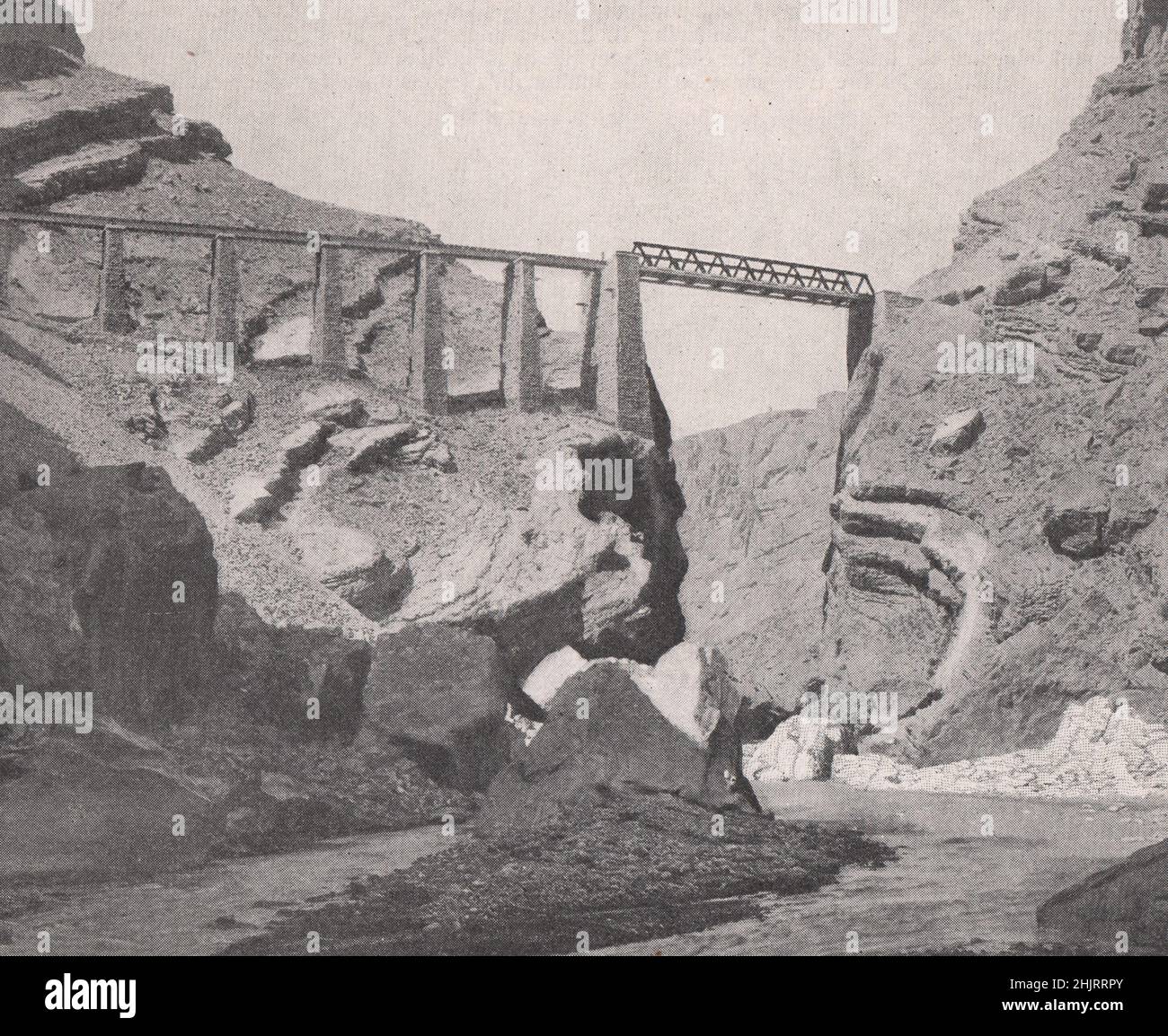 Railway bridge across the Chappar Rift near Mangi. Pakistan (1923 Stock ...