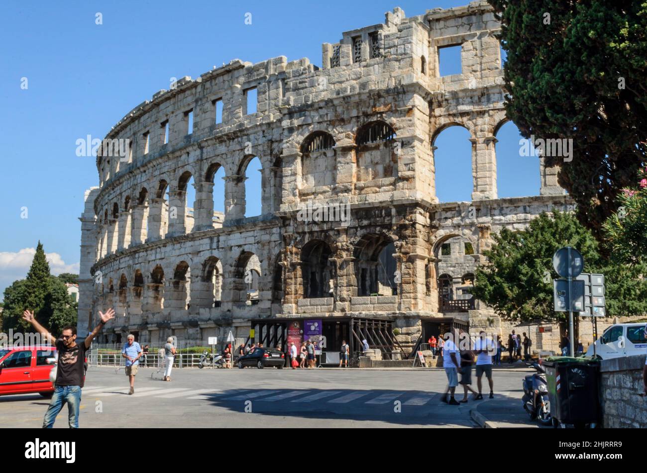 The Pula Arena Roman Amphitheatre Exterior, in Croatia The Ancient ...
