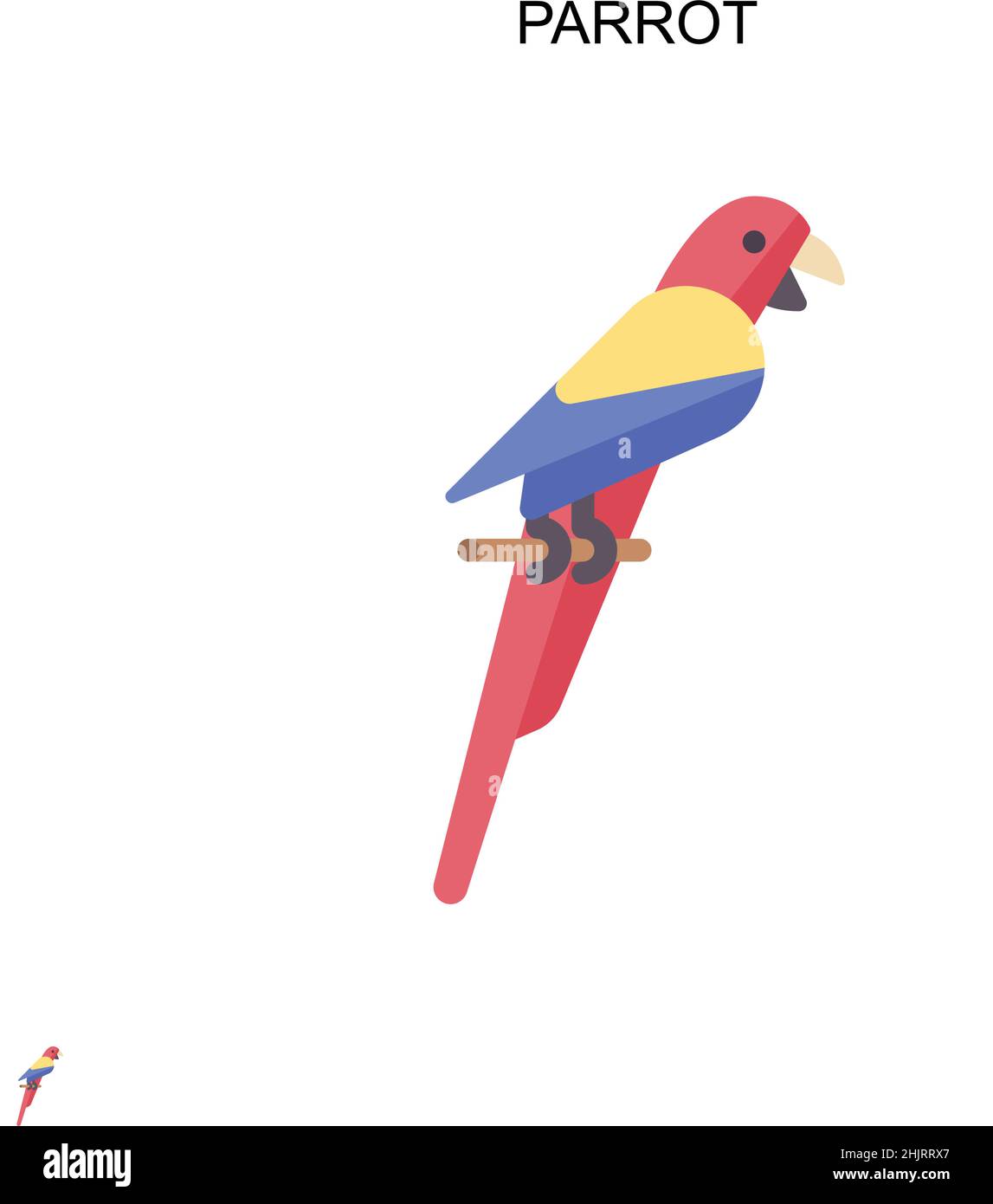 Parrot Simple vector icon. Illustration symbol design template for web ...