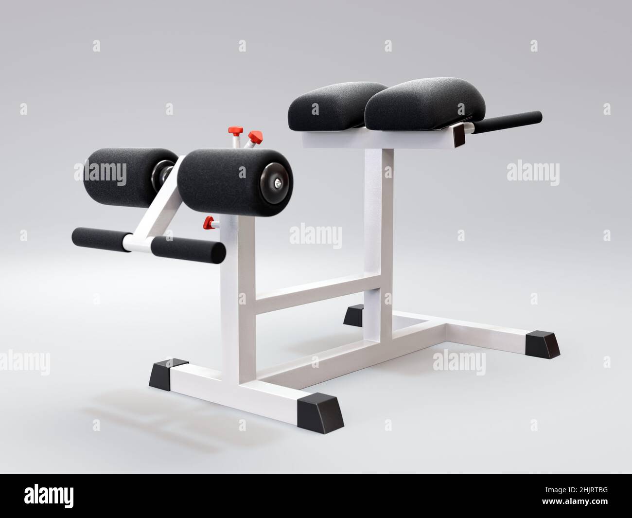 3D rendering of exercise dumbbell stool model on white background Stock ...
