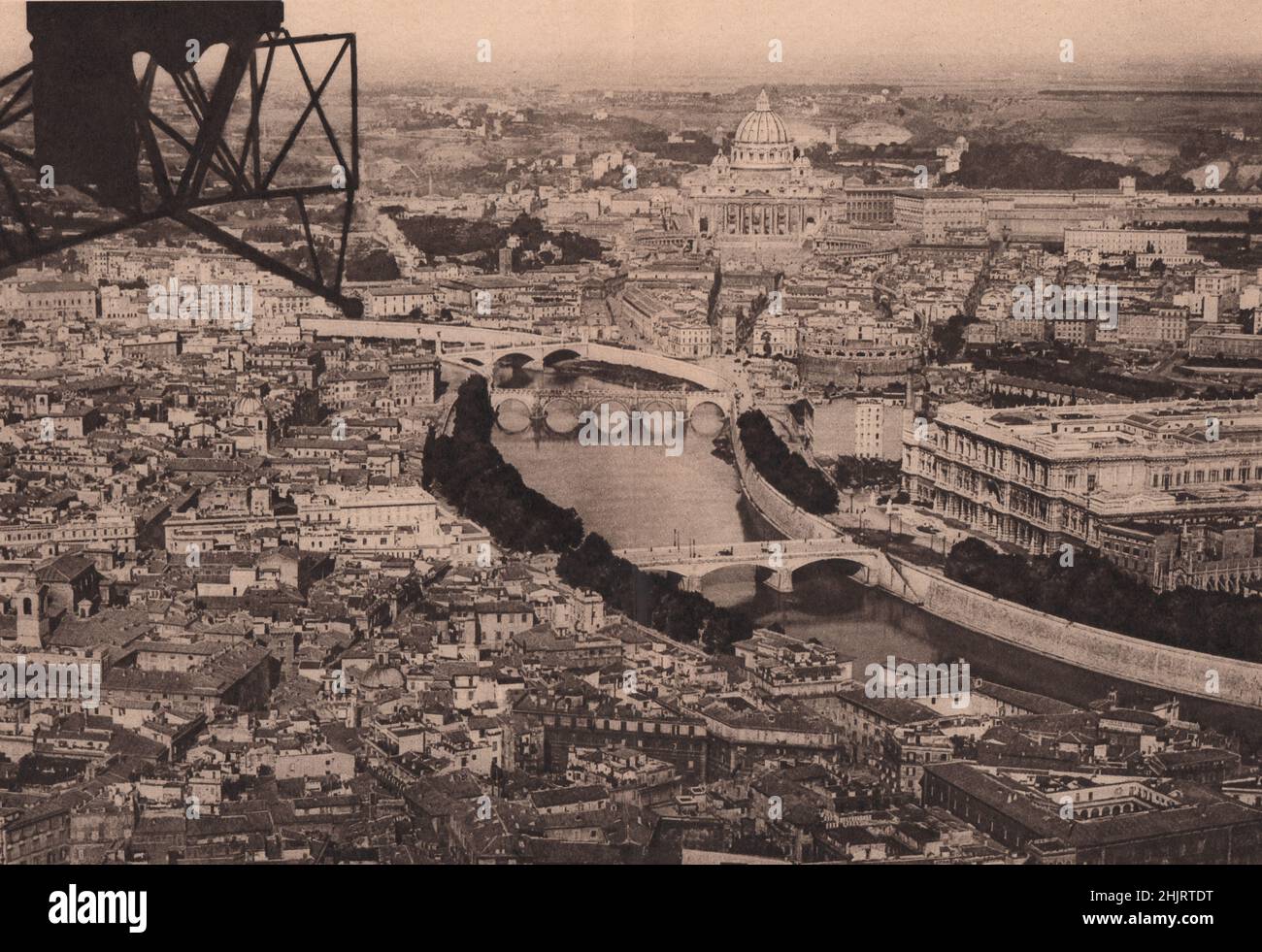 Rome from an aeroplane. Courts of Justice. Monte Vaticano. St. Peter's ...
