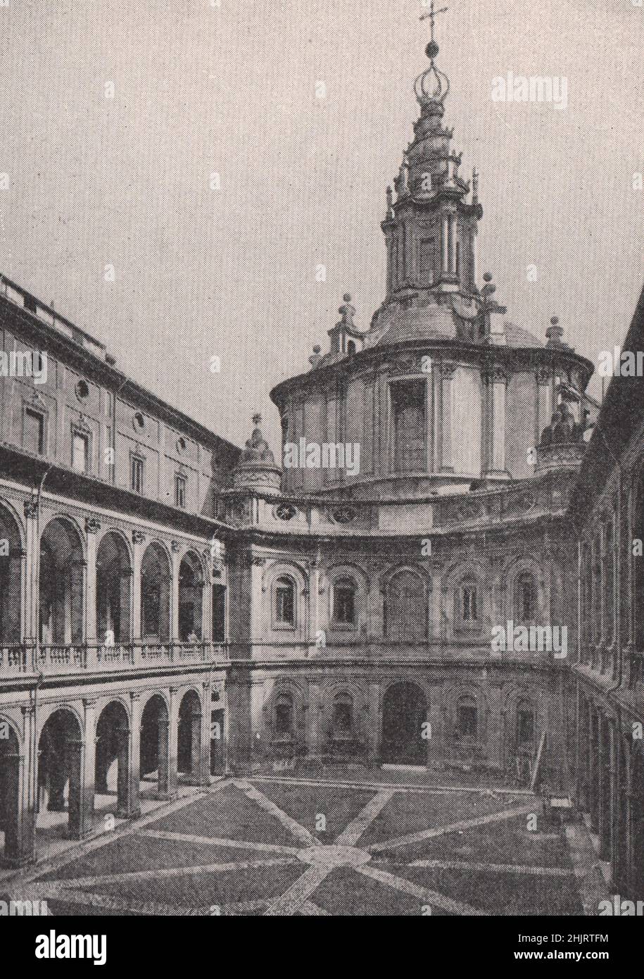 In the University's Colonnaded Court. Rome (1923 Stock Photo - Alamy