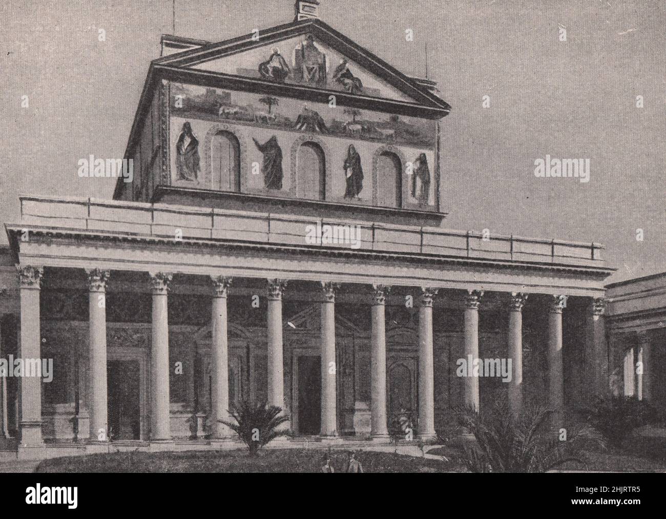 Modern Mosaics and Monolithic columns of a famous Basilica. Rome (1923 ...