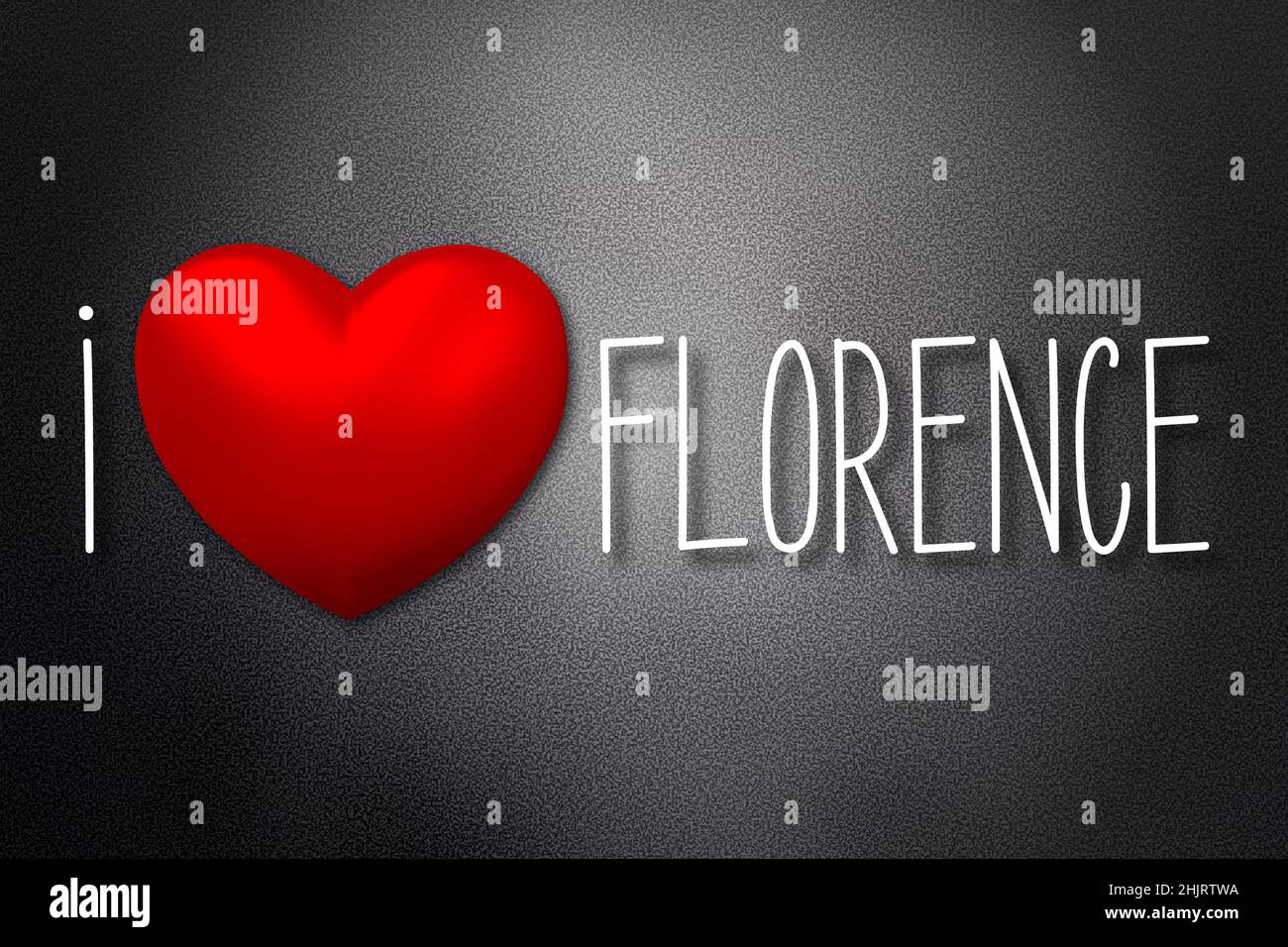 I love Florence - heart shape, black background - 3D illustration Stock ...