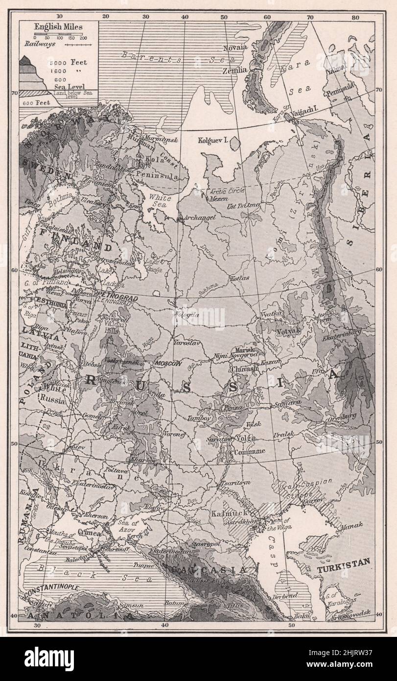The vast, level expanse of European Russia (1923 map Stock Photo - Alamy
