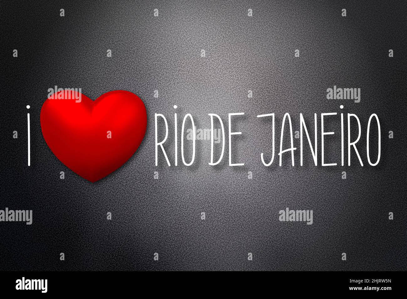 I love Rio De Janeiro - heart shape, black background - 3D illustration ...