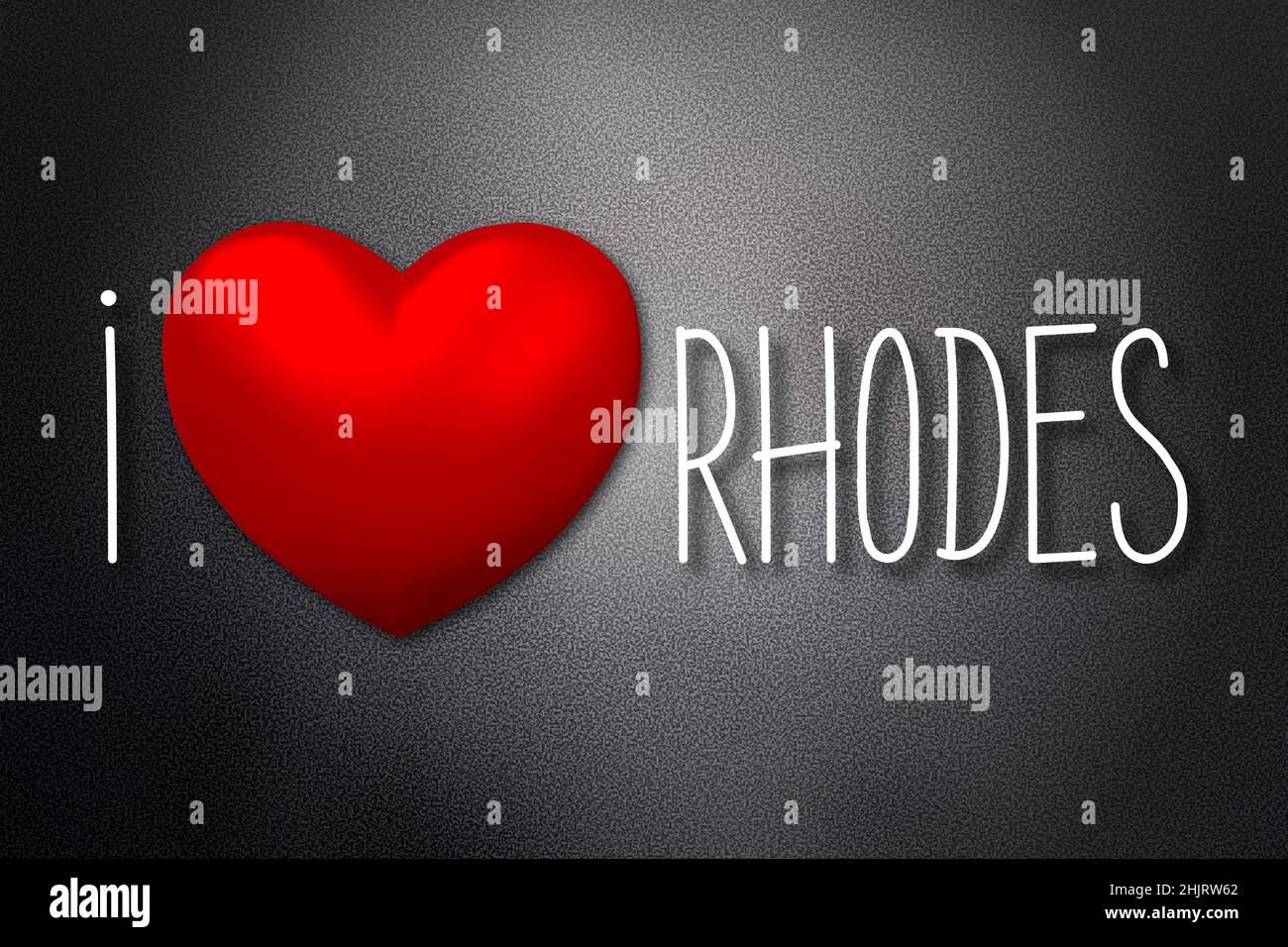 I love Rhodes - heart shape, black background - 3D illustration Stock ...