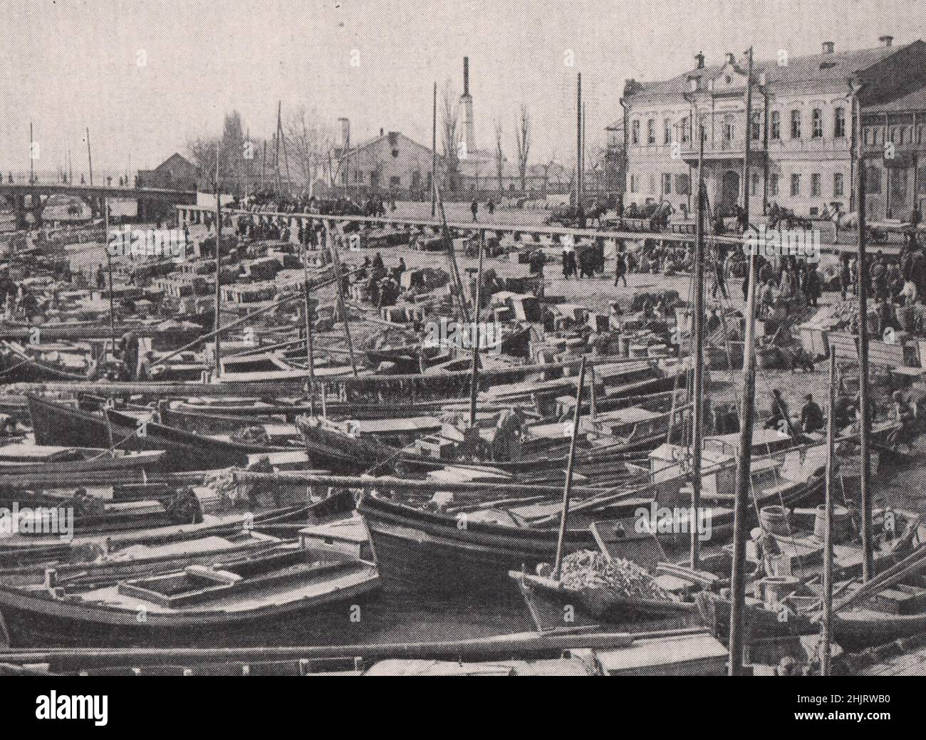Congested water-front at Astrakhan in the Volga Delta. Russia (1923 ...