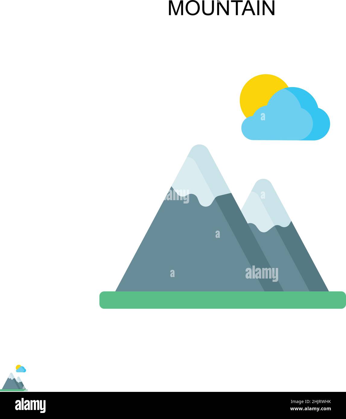 Mountain Simple vector icon. Illustration symbol design template for ...