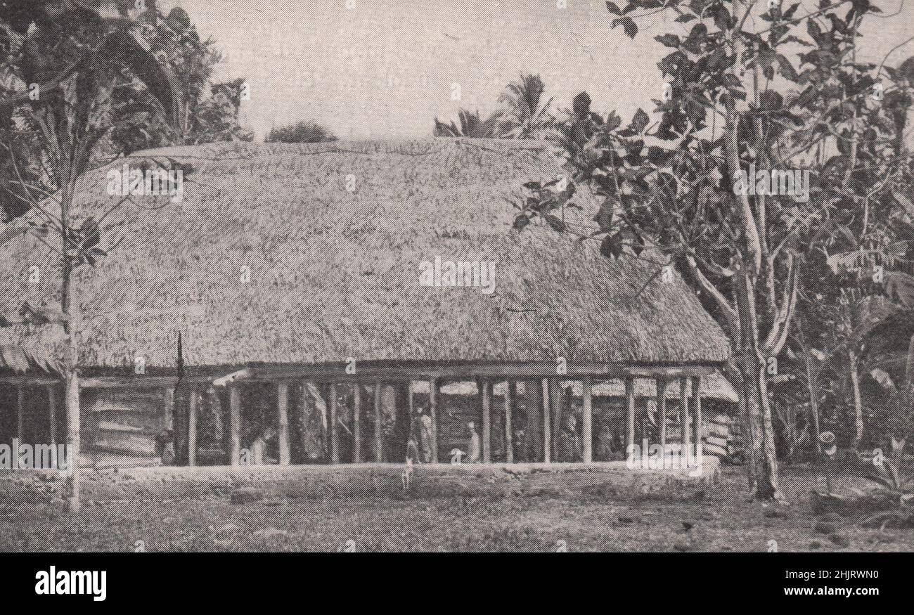 Huts in a native village on the Island of Upolu. Samoa (1923 Stock ...