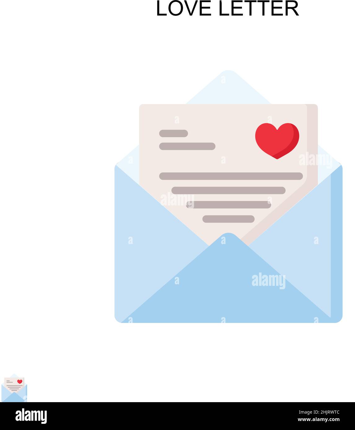 Love letter Simple vector icon. Illustration symbol design template for ...