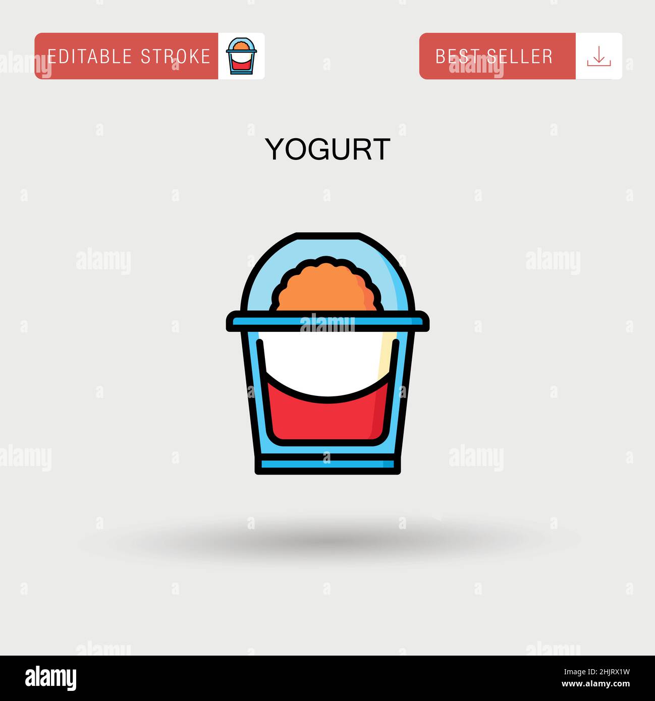 Fresh tasty strawberry yoghurt Stock Vector Images - Alamy