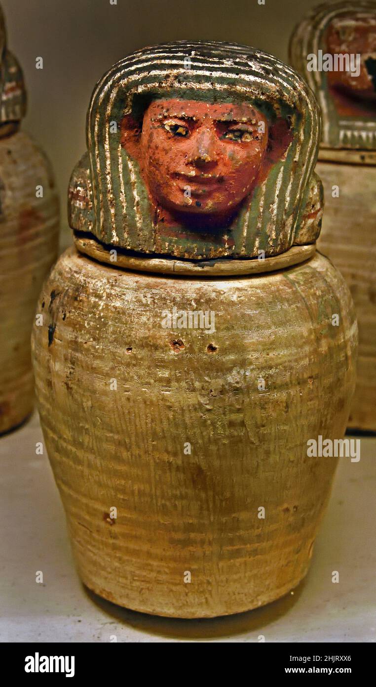 Funerary vessel with lid, Egypt (Museo Egizio di Torino Italy Stock ...