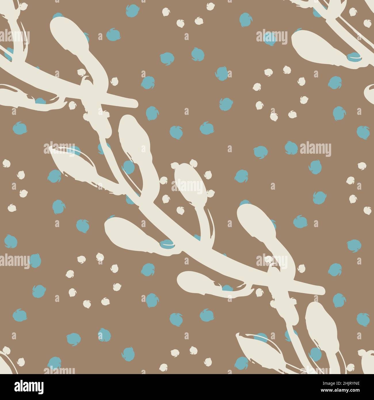 Gender neutral floral seamless vector background. Simple whimsical ...