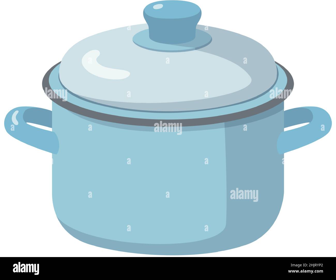 Realistic metal pot with soup white background - Vector illustration ...