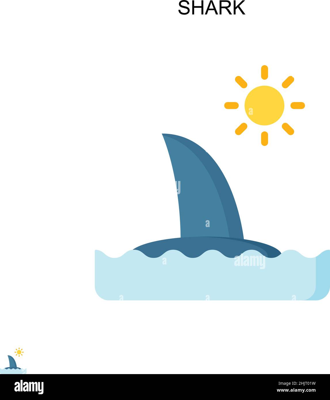 Shark Simple vector icon. Illustration symbol design template for web ...