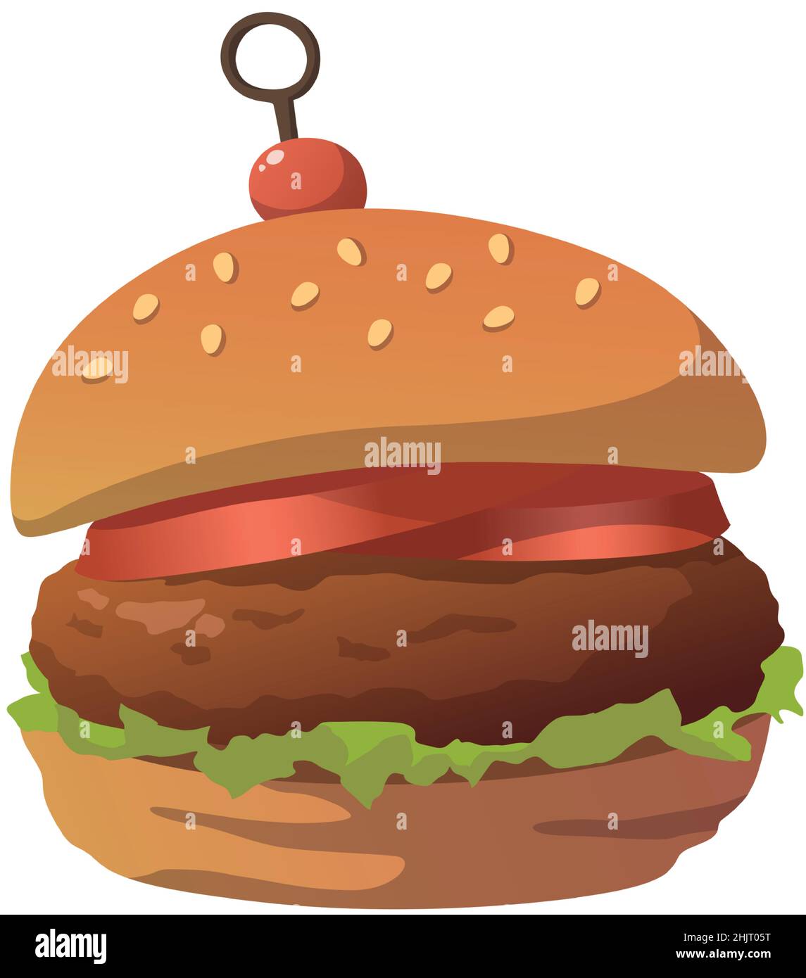 Realistic fresh big burger isolated on white background - Vector ...