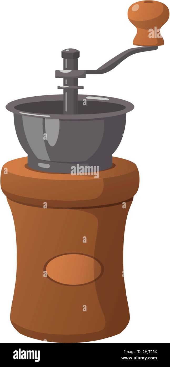 Realistic stylish manual coffee grinder isolated on white background ...