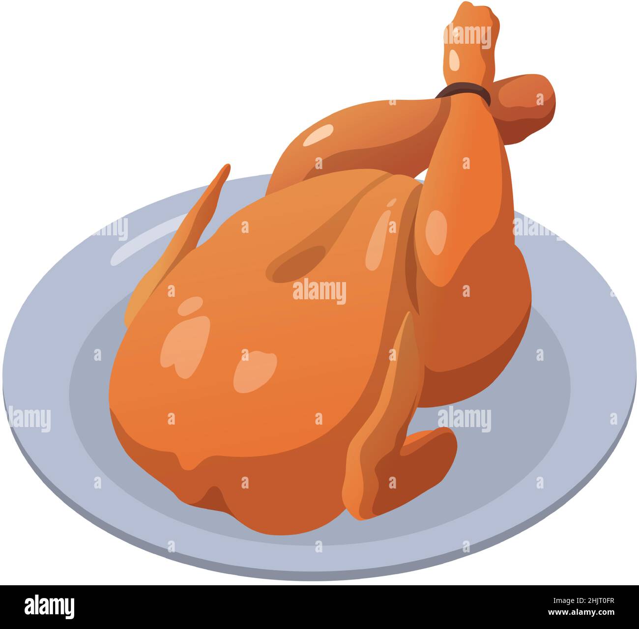 Realistic cooked chicken on plate white background - Vector ...