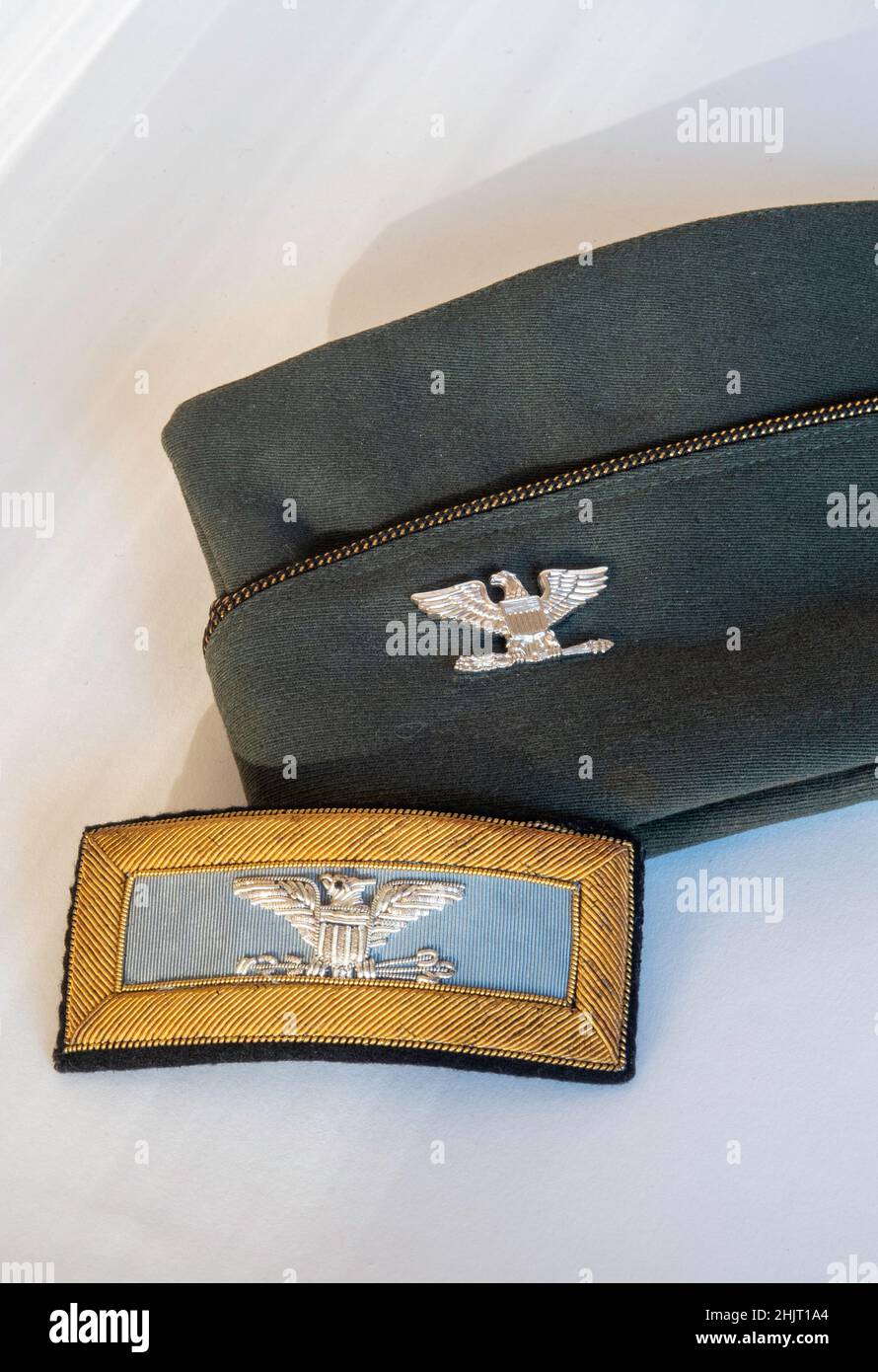 U.S. Army colonel's garrison cap and dress blue infantry branch ...