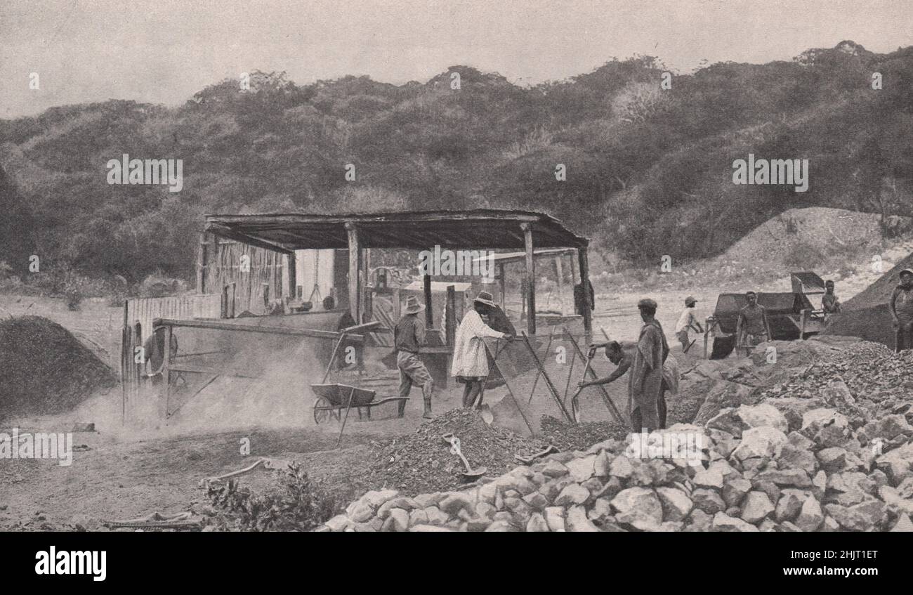 Screening plant in operation in a vanadium-mine of the Tsumeb District ...