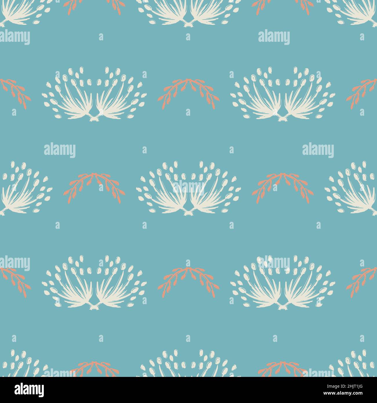Gender neutral floral seamless vector background. Simple whimsical ...