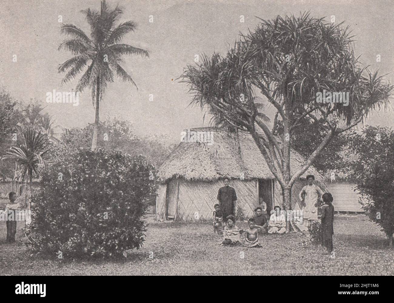 Pleasant home of a Tongan chief of the friendly Isles. South Pacific ...
