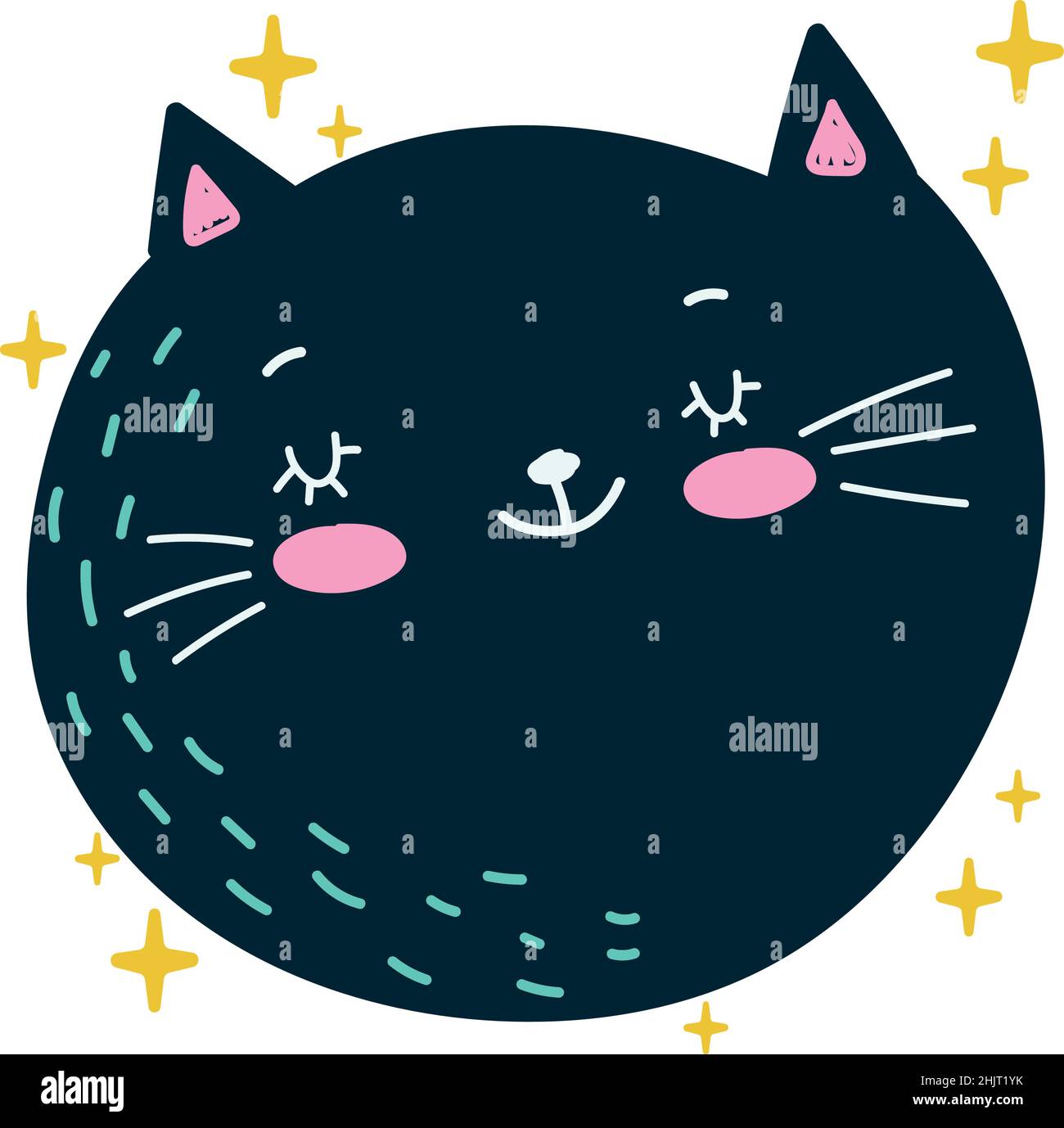 Kid Illustration cat face Stock Vector Image & Art - Alamy