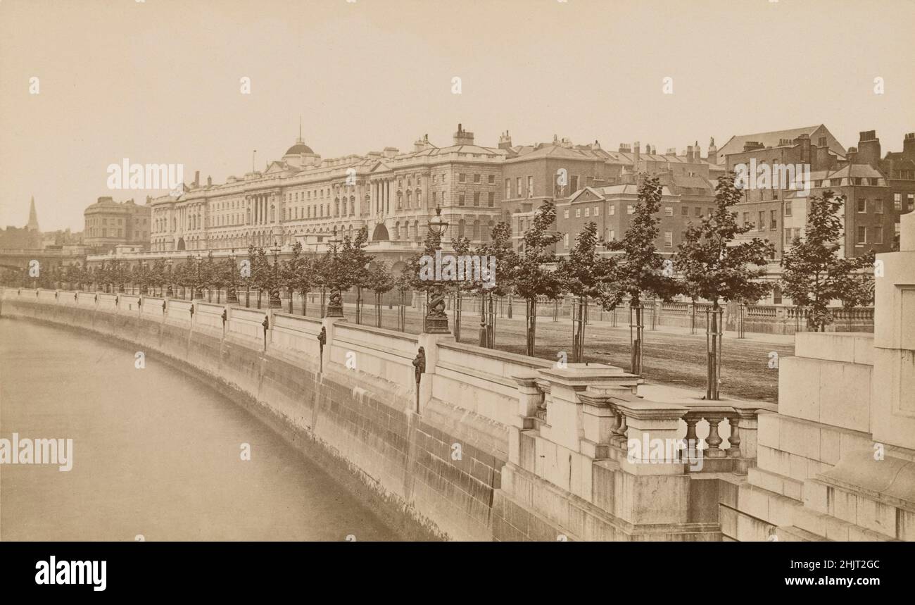 Antique circa 1890 photograph of the Somerset House in London, England ...