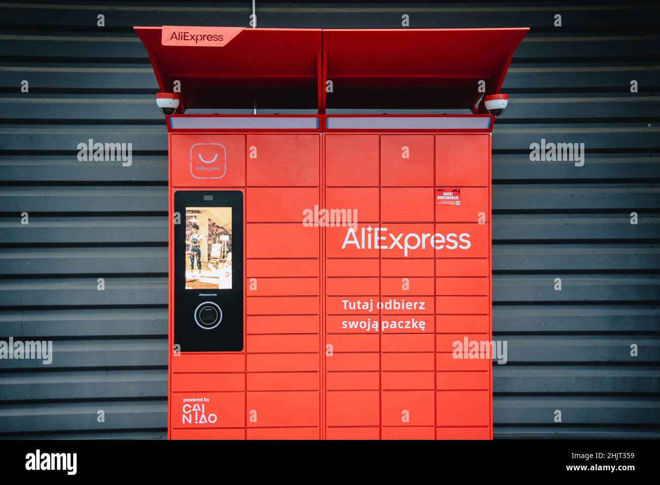 AliExpress parcel locker in Warsaw, capital of Poland Stock Photo - Alamy
