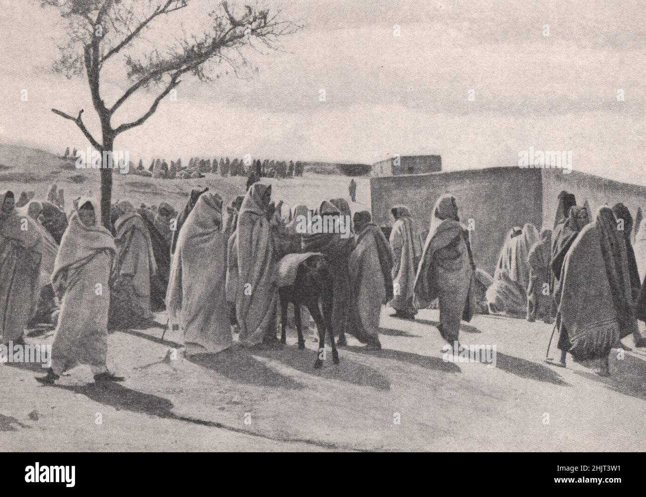Market place of Gharian. The Terminus of the Tripoli Line. Libya (1923 ...