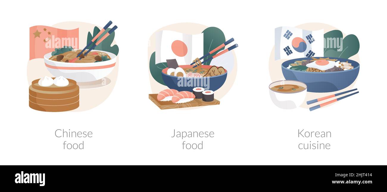 Asian food abstract concept vector illustrations Stock Vector Image ...