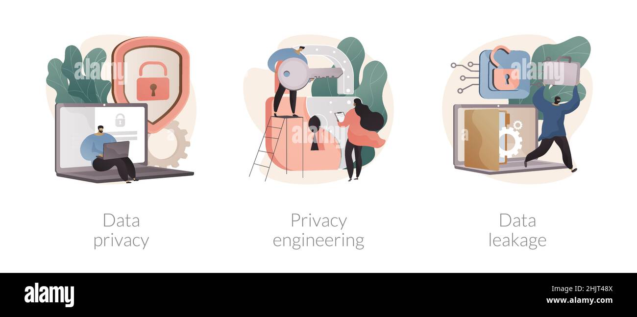 Personal data protection abstract concept vector illustrations Stock ...