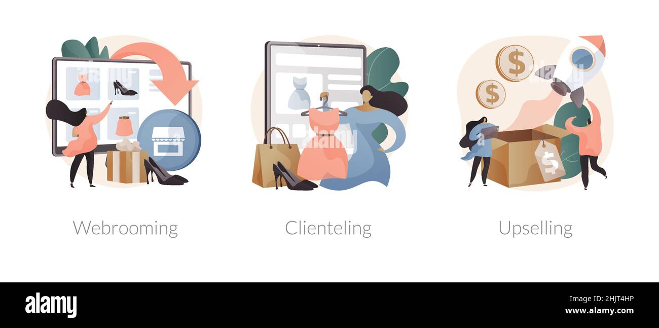 Shopping behavior abstract concept vector illustrations Stock Vector ...