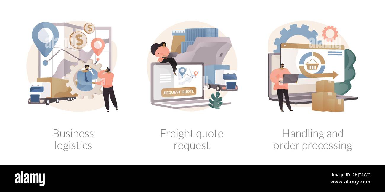 Smart logistics technologies abstract concept vector illustrations ...