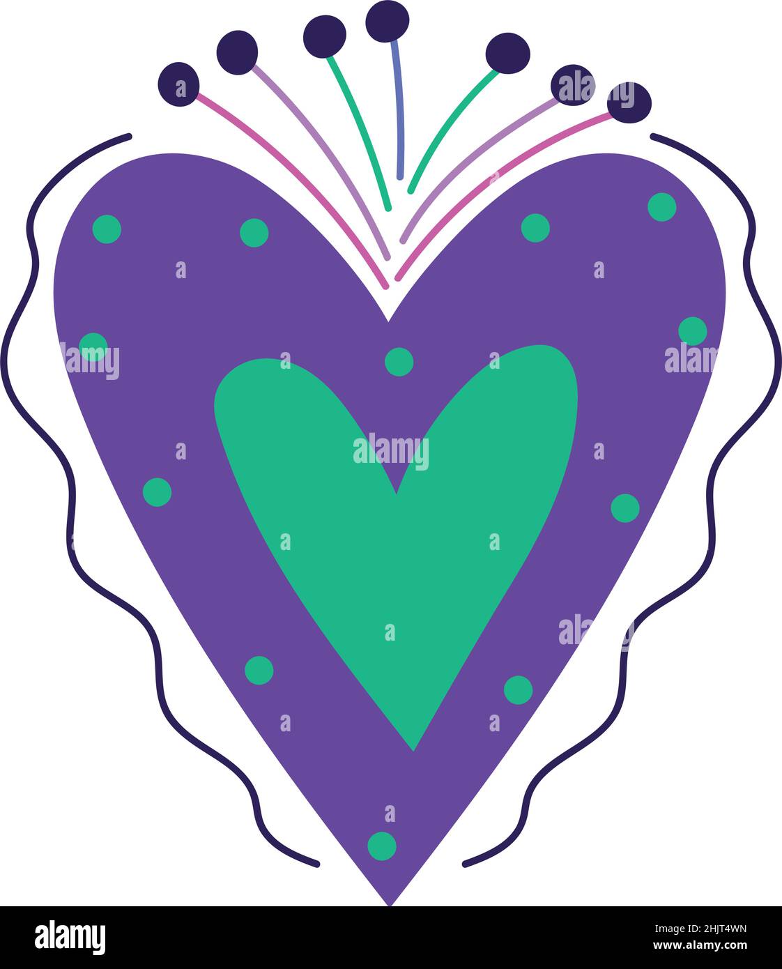 purple heart decoration Stock Vector Image & Art - Alamy