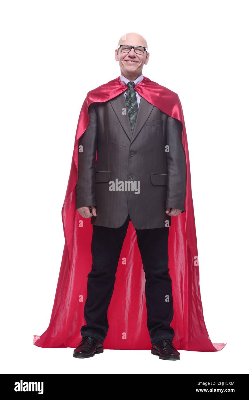 business man in a superhero raincoat. isolated on a white Stock Photo ...