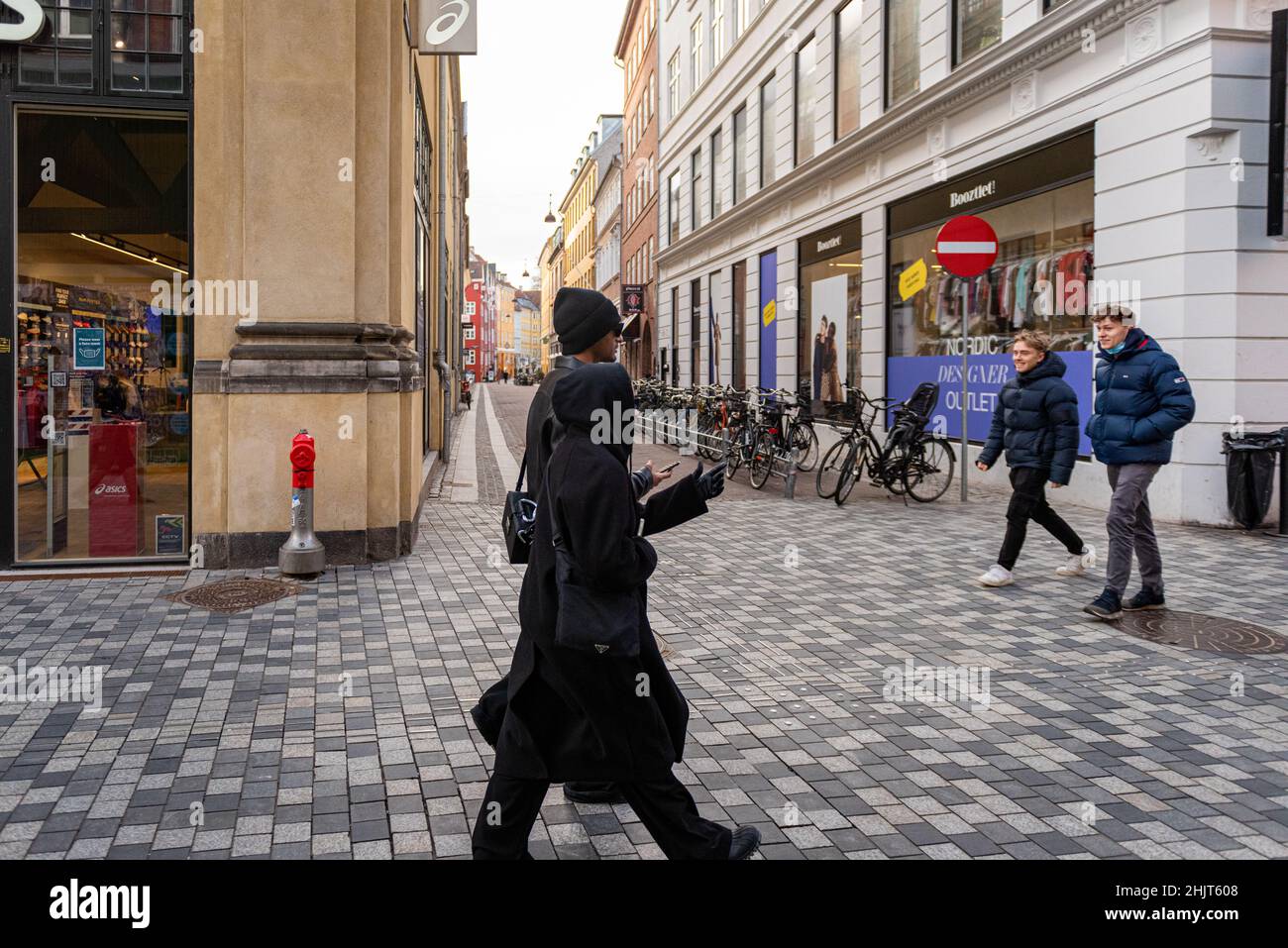 Pedestrians walk the streets in Copenhagen Denmark Stock Photo - Alamy