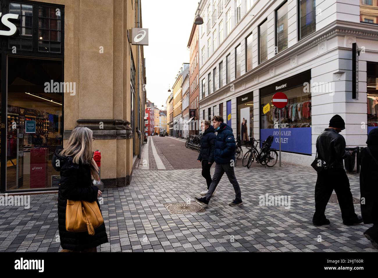 Pedestrians walk the streets in Copenhagen Denmark Stock Photo - Alamy