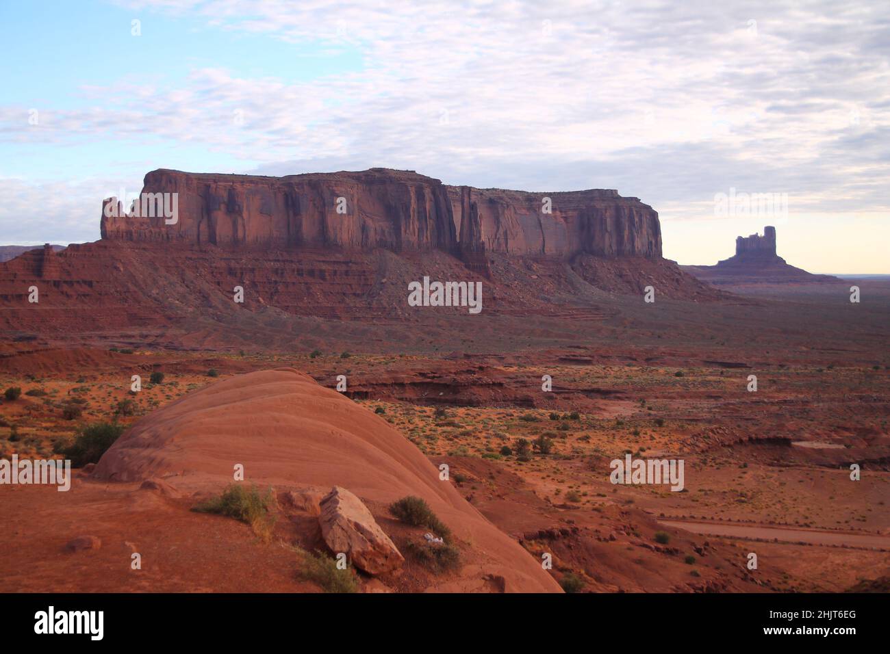 The impressive majestic red rocks in the Monument Valley in Utah Stock ...