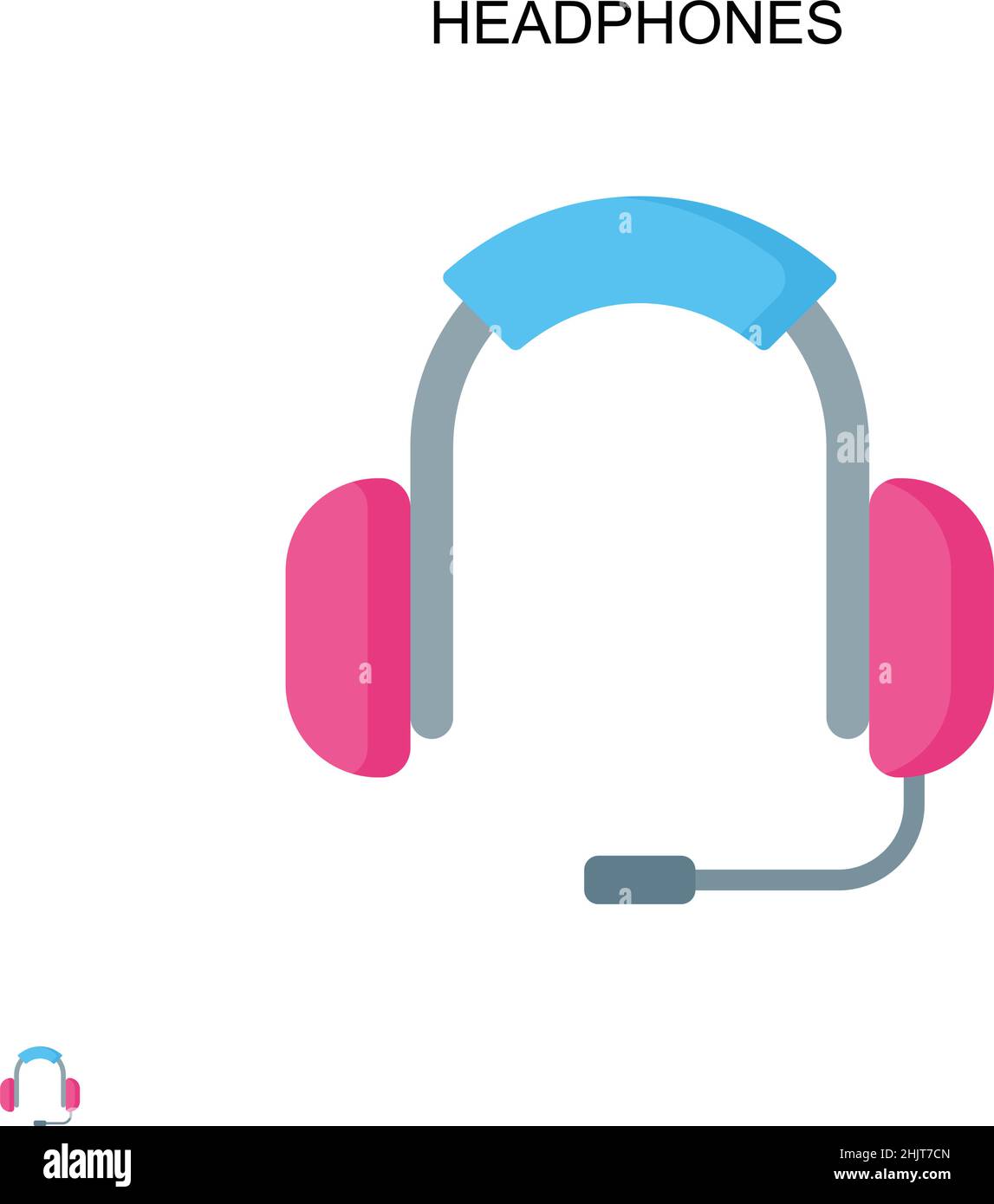 Headphones Simple vector icon. Illustration symbol design template for ...