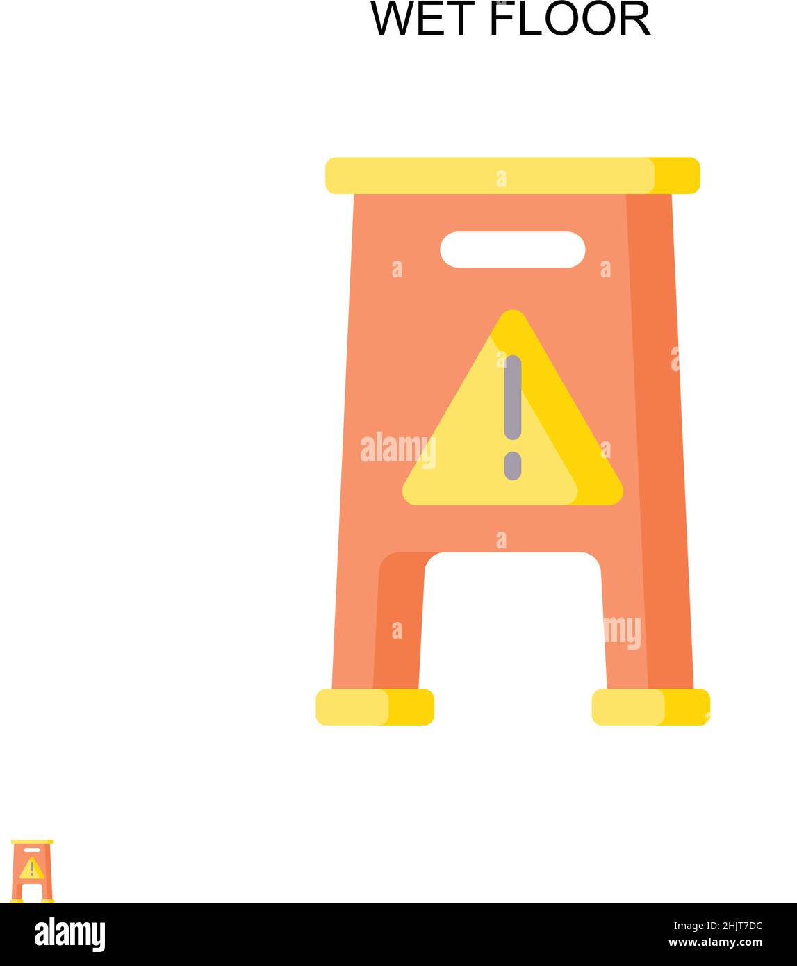 Wet floor Simple vector icon. Illustration symbol design template for ...