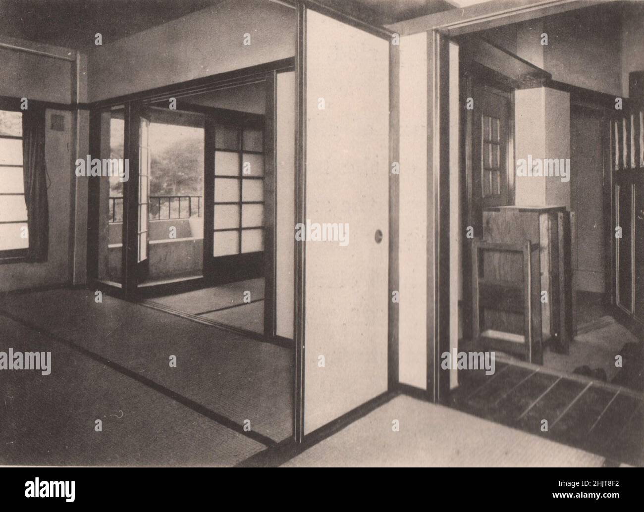 Japan Earthquake 1923: Interior of the Japanese style apartment house ...