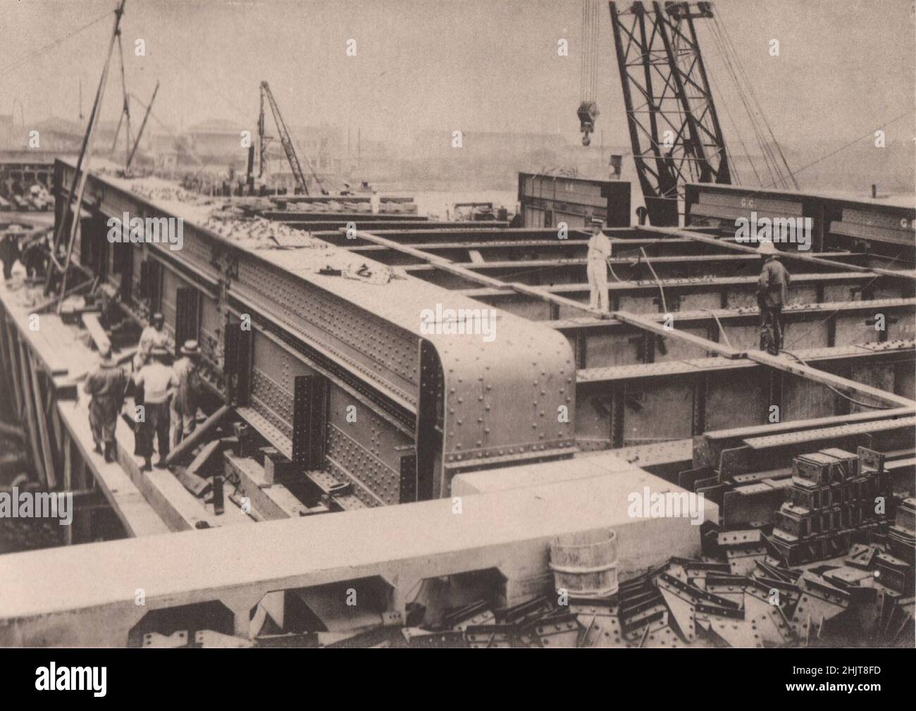 Japan Earthquake 1923: The Bridging work on the Sumida River ...