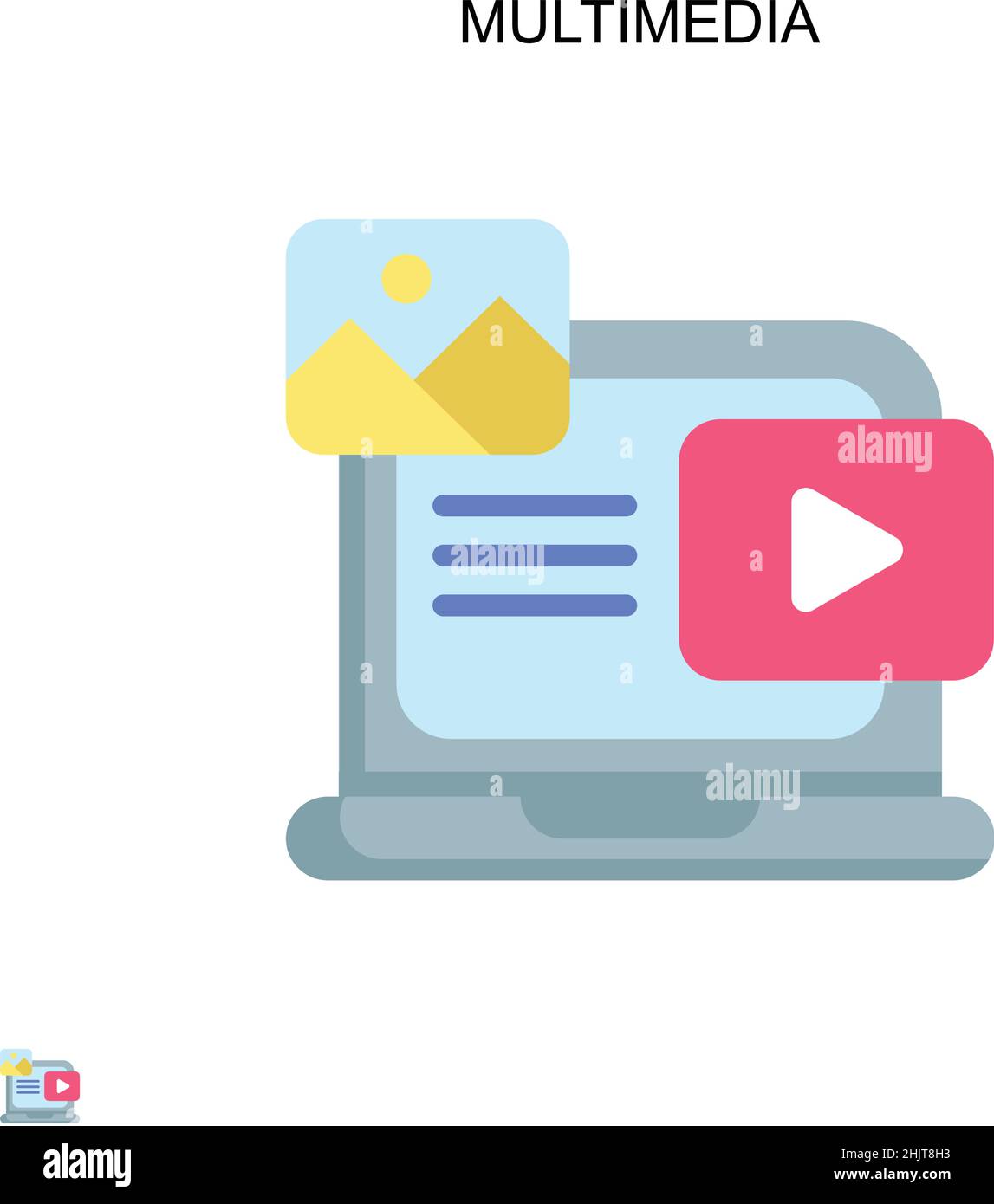 Multimedia Simple vector icon. Illustration symbol design template for ...