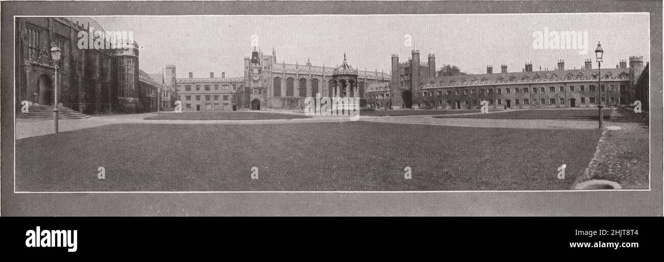 Trinity College Great Court, Cambridge. Cambridgeshire (1913 Stock ...